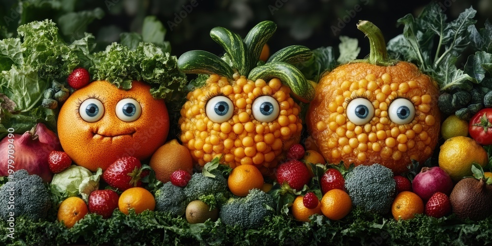 Discover a dynamic urban world where colorful fruits with faces turn ...