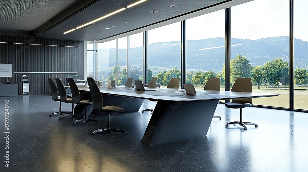 Photo & Art Print hyper modern tables in perpendicular and grid ...