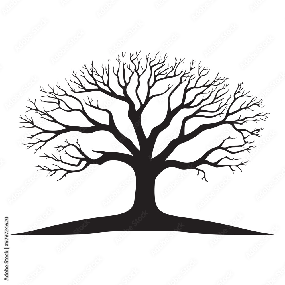 Black tree Symbol style and white background, Natures Elegy A Dead Tree ...
