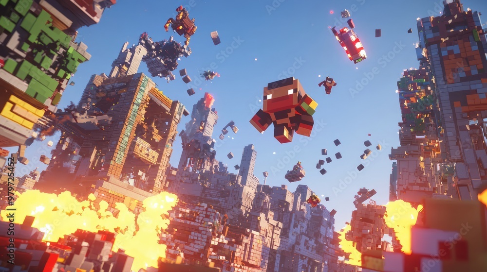 Superheroes Unite in a Pixelated 3D Cube World to Save Crumbling City ...