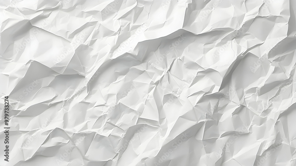 Abstract Wrinkled White Paper Texture, Crinkled and Creased Paper ...