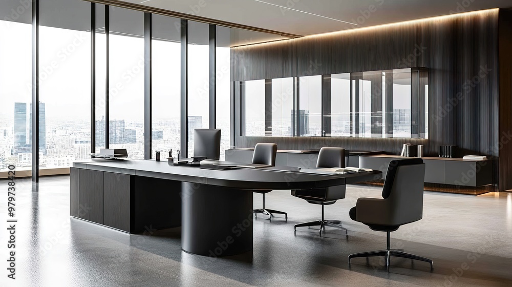 Photo & Art Print hyper modern tables in perpendicular and grid ...