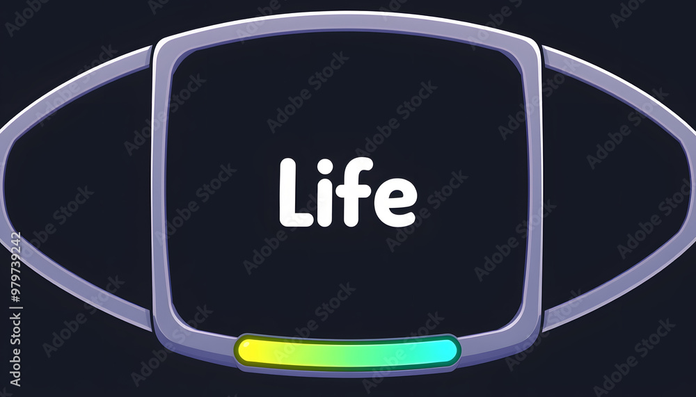 Vector game life progress bar. Cartoon ui avatar frame with health and ...