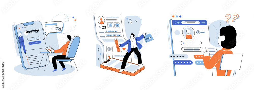 User authorization. Vector illustration. The user authorization concept ...