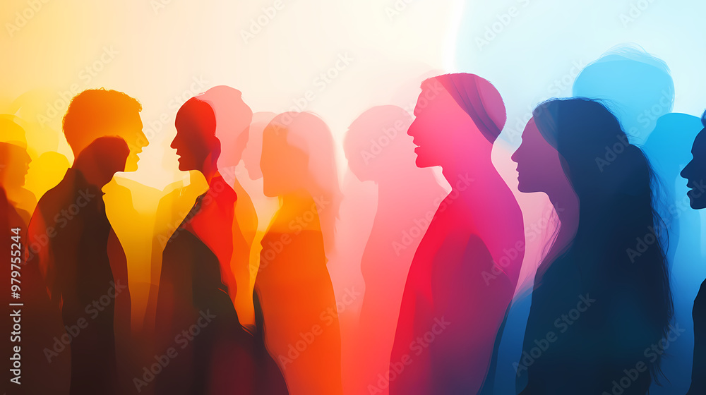 Talking crowd. people talking. dialogue between people. colored ...