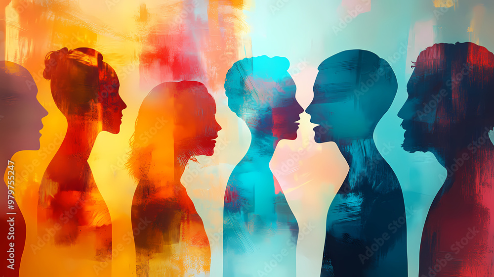 Talking crowd. people talking. dialogue between people. colored ...