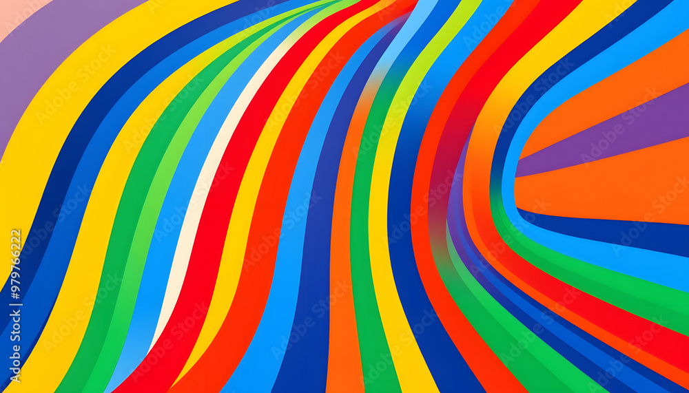 Colorful curved striped way isolated on transparent background. Olympic ...
