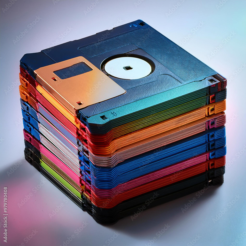 Disquete, disco antigo 3,5 polegadas para computadores. Micro ...