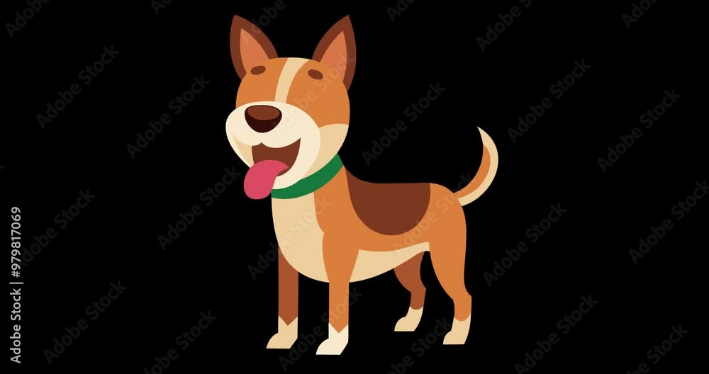 Cute Dog Flat Cartoon Animation. Vector Isolated Loop 2d Animation ...