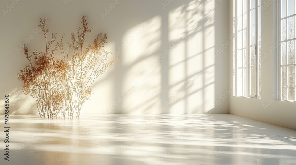 Solid white backdrop with soft shadow effects for a modern and refined ...