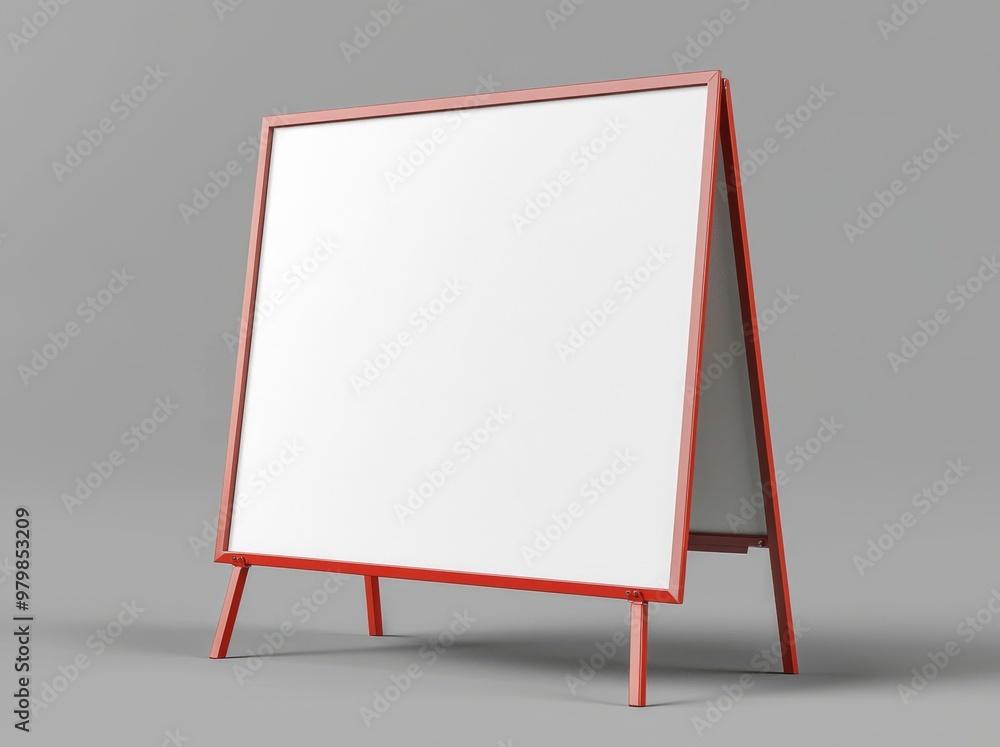 Full handle metallic outdoor advertising stand isolated, Clear street ...