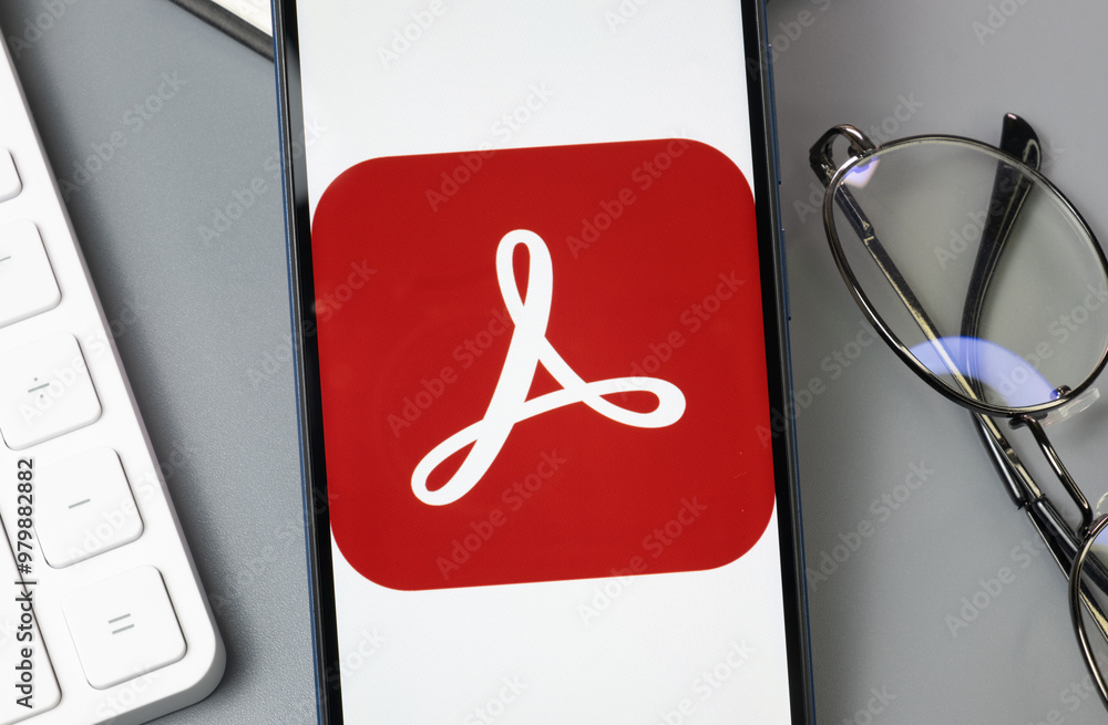 New York, USA - 30 August 2024: Acrobat Pro Logo on Phone Screen ...