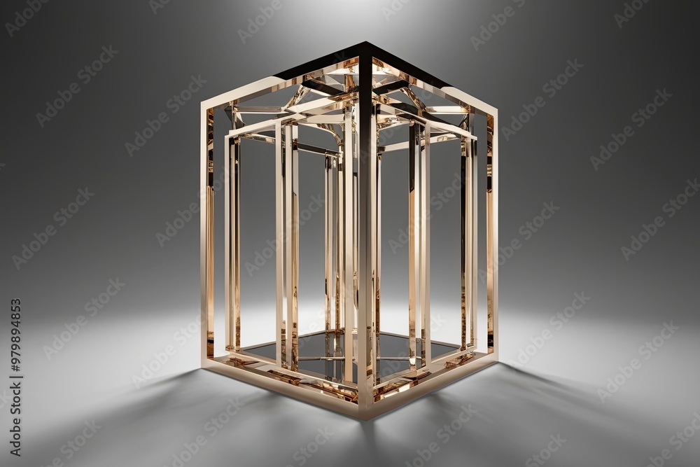 Elegant Geometric Design and Refined 3D Space with Gradient Background ...