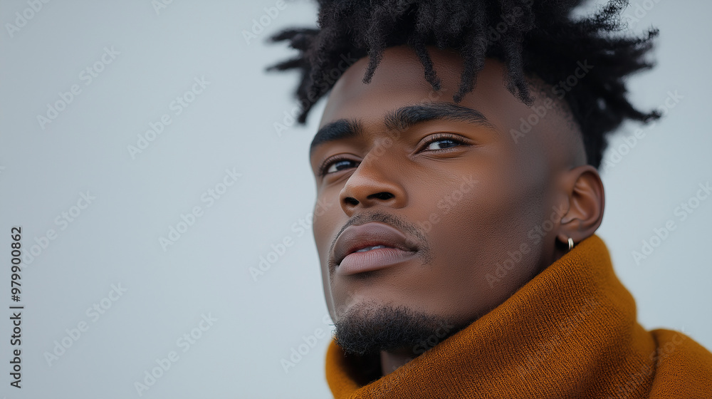 An ultra-realistic portrait of a young Black American man wearing a ...