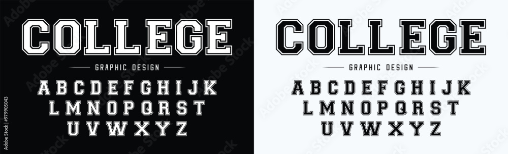 Classic college font. Vintage sport font in american style for football ...
