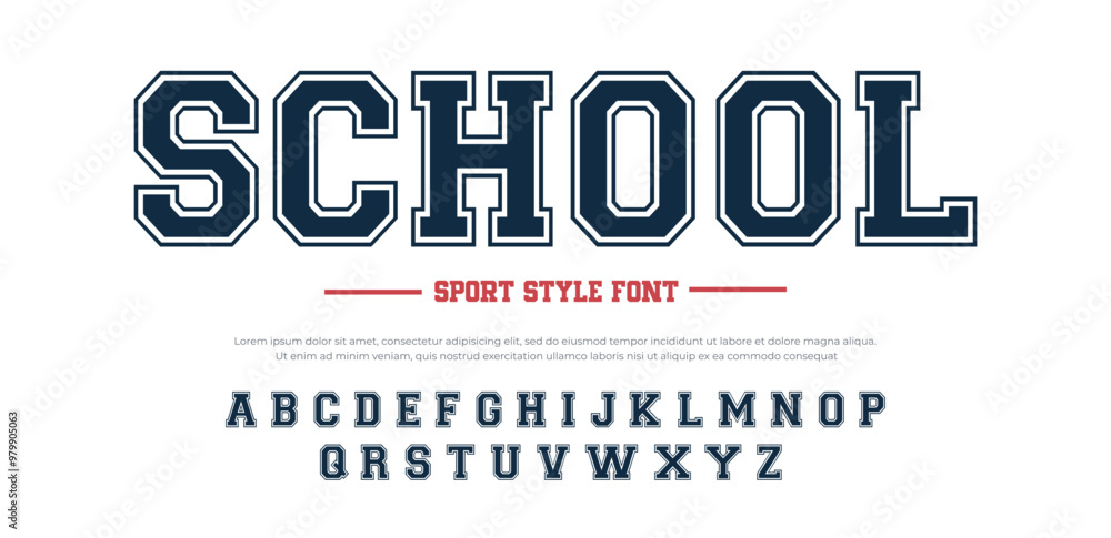 School Abstract font alphabet. Minimal modern urban fonts for logo ...
