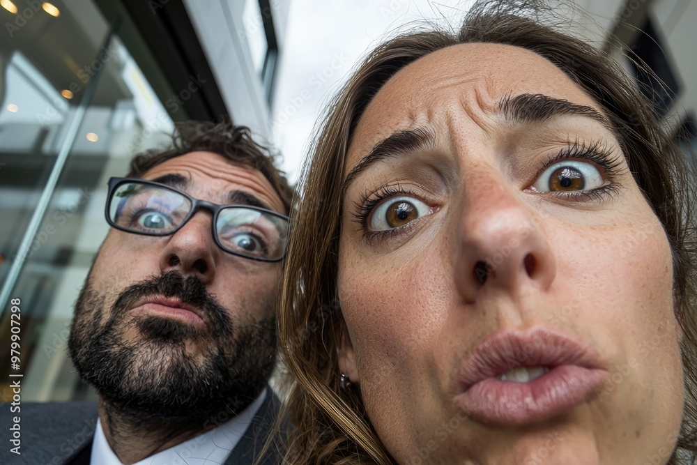 Office whispers: business people reacting with gossip, rumors and side ...