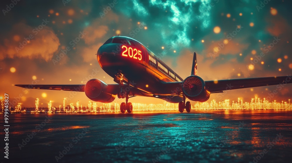 Futuristic Airplane 2025: Nighttime Flight, Emotive Lighting, and High ...