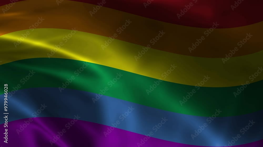 Rainbow LGBT Waving Flag. Realistic Flag Animation. Seamless Loop ...