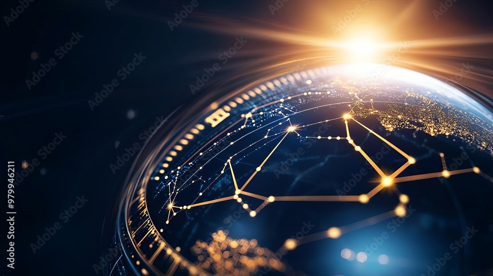 Zodiac alignment shown on a spinning astral globe, cosmic navigation ...