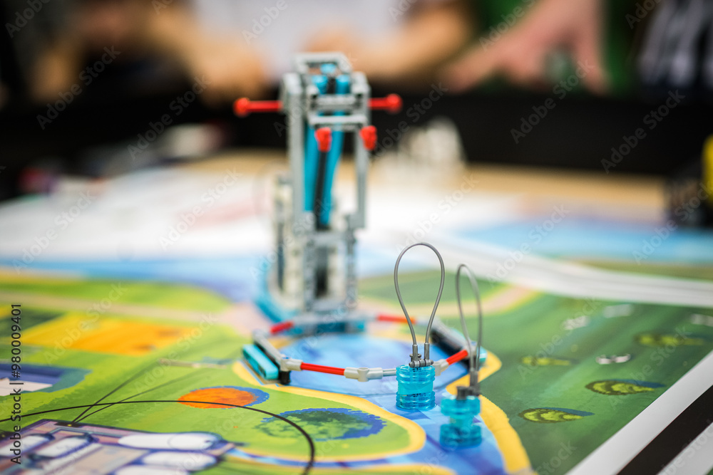 Žilina, Slovakia - 02.04.2023: FLL - First Lego league structures ...