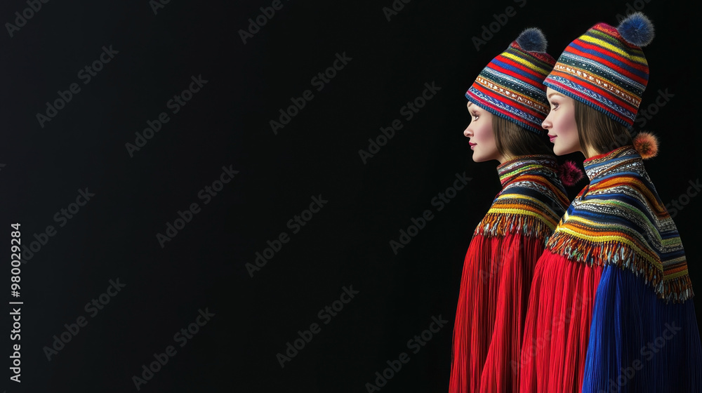 Sami National Day. Beautiful girls in traditional clothes of Sami ...