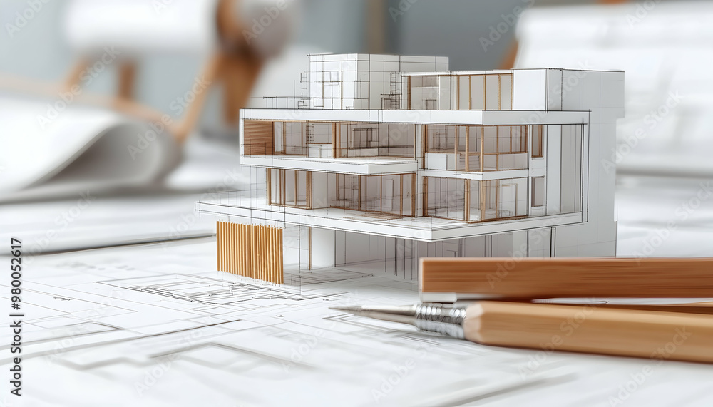 architect design working drawing sketch plans blueprints and making ...