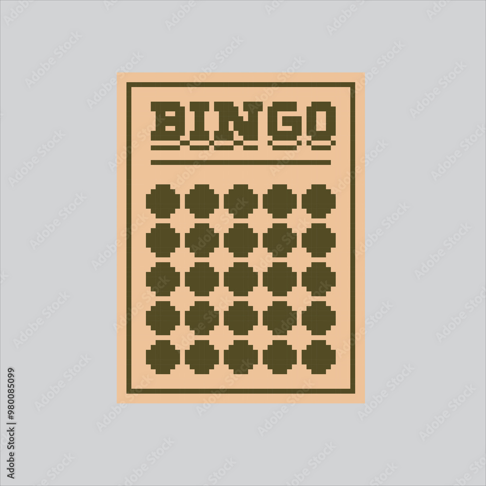 Pixel art illustration Casino Bingo. Pixelated Bingo Lottery. Casino ...