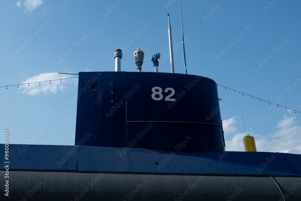 massive black submarine, mysterious underwater vessel, oceanographic ...