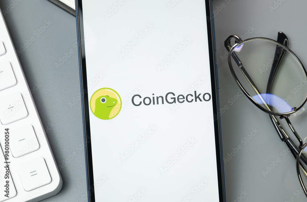 New York, USA - 30 August 2024: CoinGecko Logo on Phone Screen, Company ...