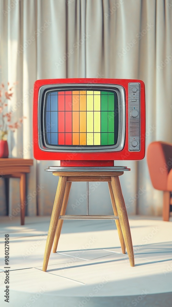 Retro tv with no signal message,vintage style tv with antenna, test ...