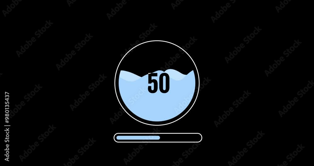 Modern filling Circle Loading loop animation on the black background ...