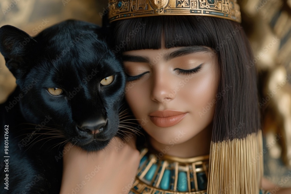 Ancient royalty: A captivating depiction of an Egyptian queen with a ...