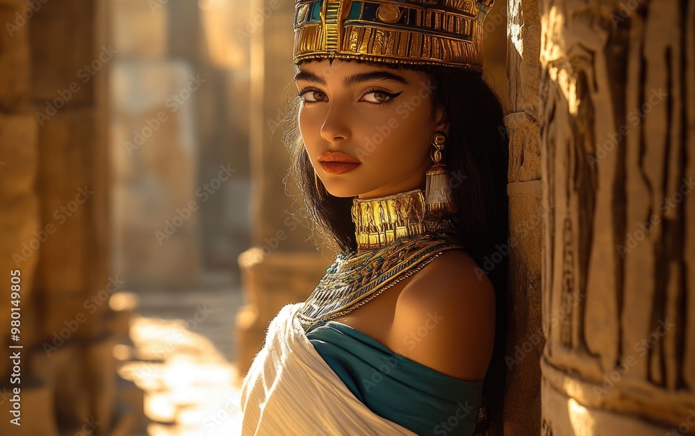 Ancient royalty: A captivating depiction of an Egyptian queen with a ...