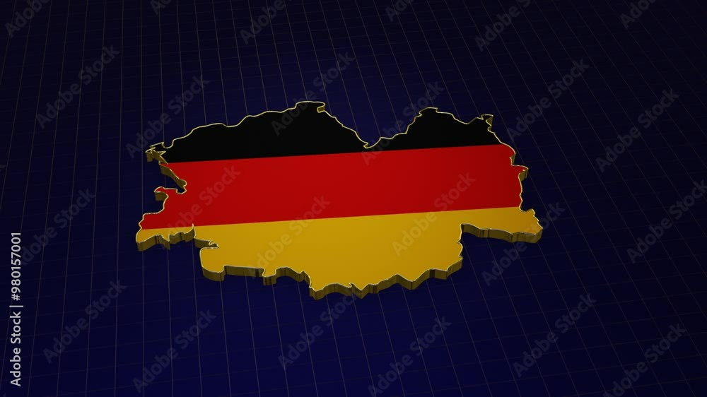 Germany map presentation 3d rendering displayed on a modern clean. HD ...