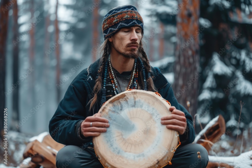 Spiritual essence: portrait of a shaman, capturing authenticity and ...