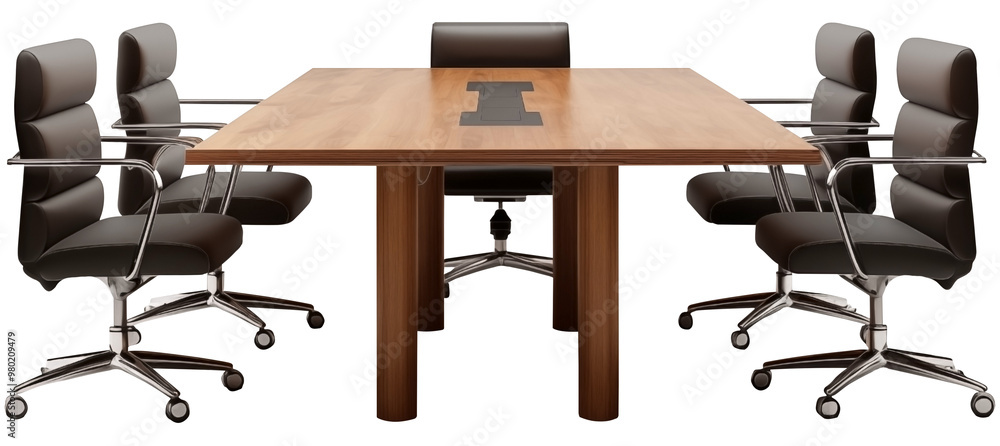 Close Up To an Office conference table PNG with Chairs isolated on ...