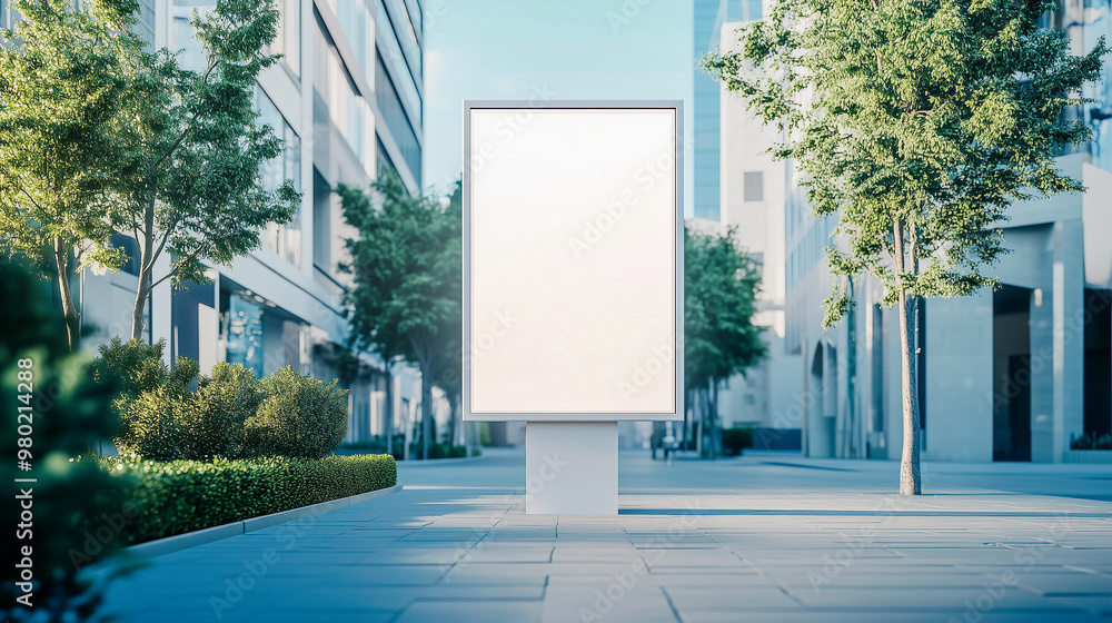 Blank white pylon banner mockup, front view, isolated, 3d rendering ...
