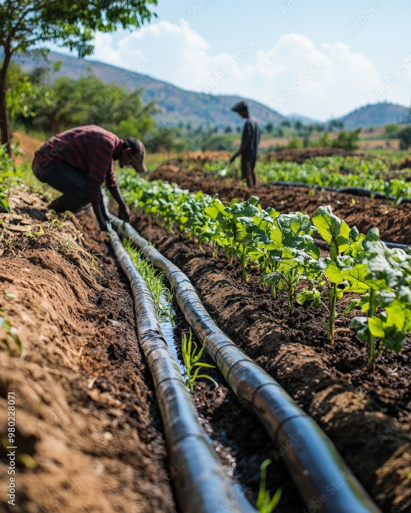 Farmers installing drip irrigation systems to conserve water in ...
