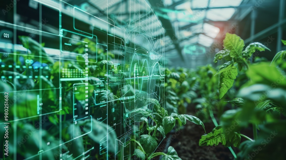 agricultural technology, automated farming systems monitoring crops in ...