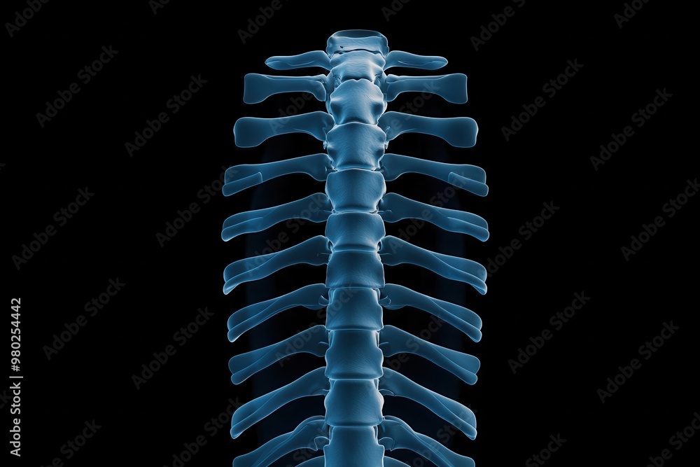 An X-ray revealing signs of scoliosis in a patient experiencing upper ...