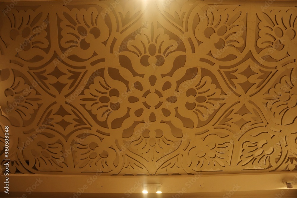 The background and texture of typical Javanese wood carvings with ...