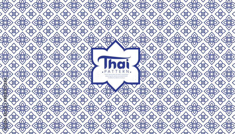 Blue Thai pattern background. Traditional Thai pattern for covers ...