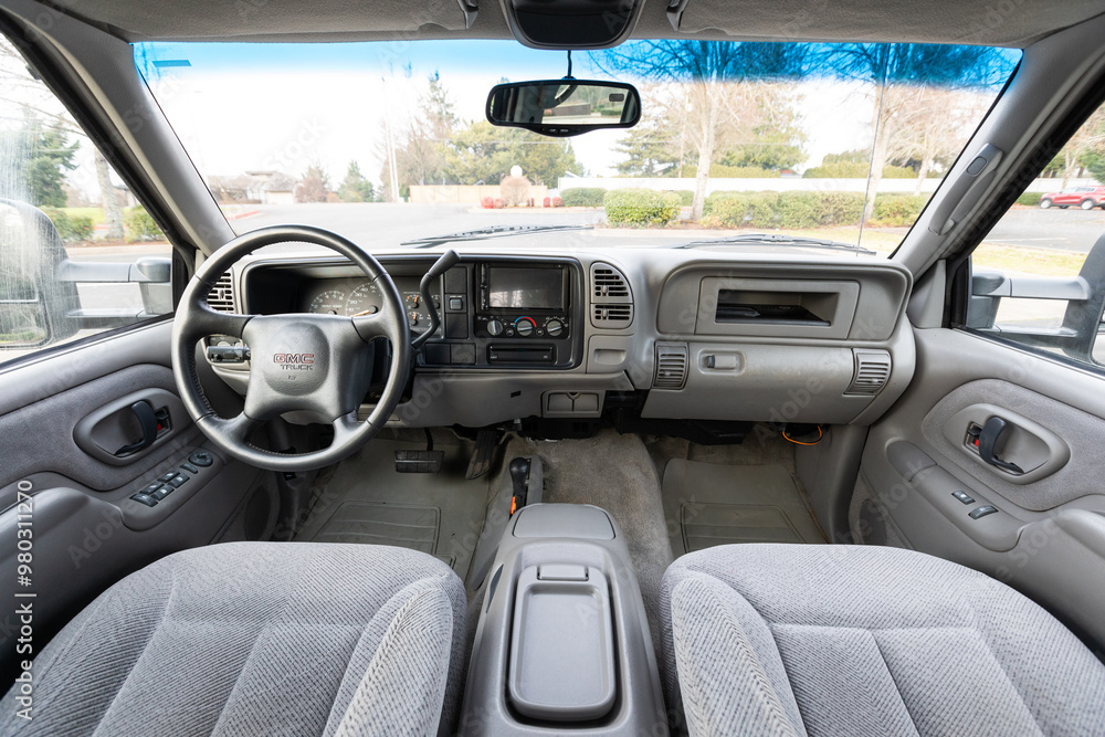 Portland, OR, USA- Dec 13, 2023- 1999 Silver GMC 3500 dually SLE 4x4 ...
