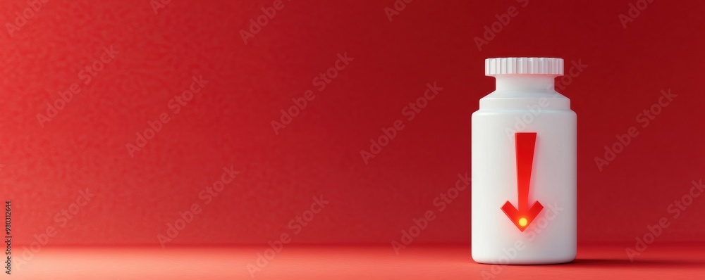 Battery icon slowly draining on a red background, representing power ...