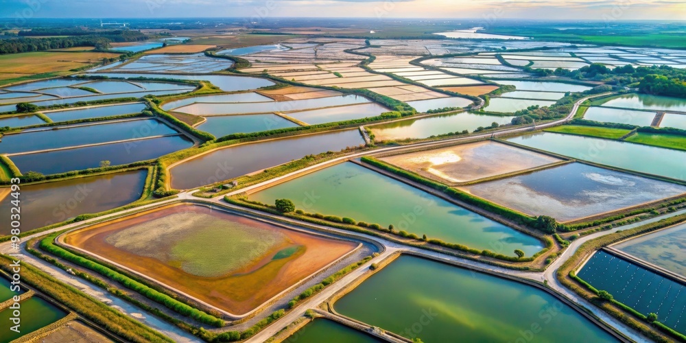Aerial view of tailing ponds with different textures, tailing ponds ...
