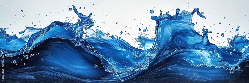Vibrant blue ink swirls, Abstract fluid art, Dynamic water movement ...