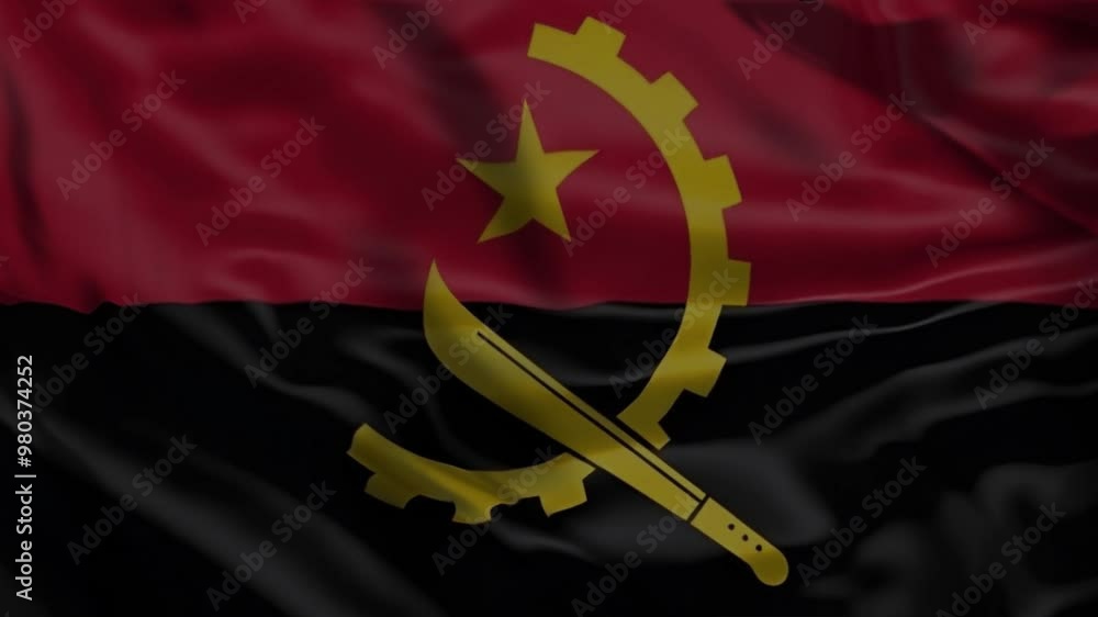 Angola Flag Waving Background, Angola Flag, Realistic Angola Flag ...