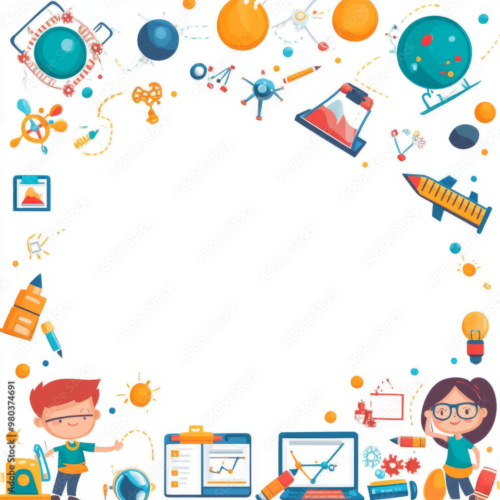 Frame or border design for youth tech education: includes STEM career ...