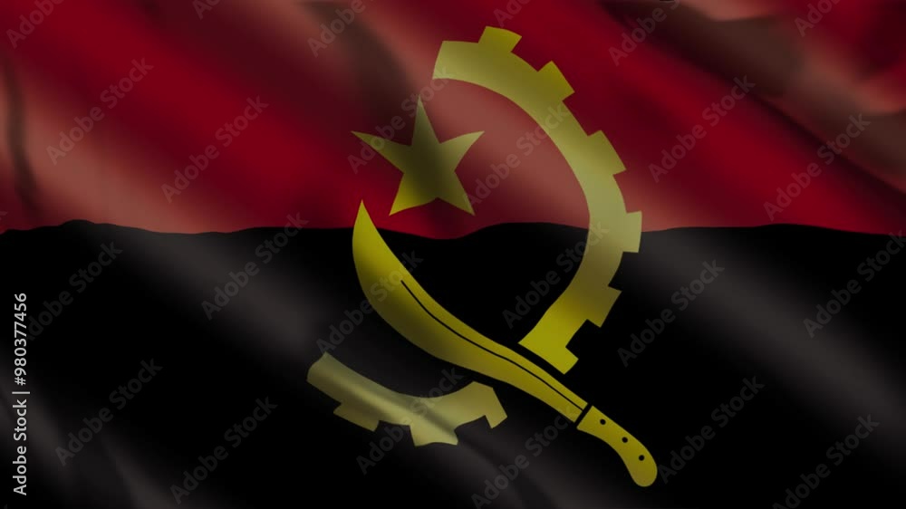 Angola National Flag, National flag of Angola, Angola Flag Video ...